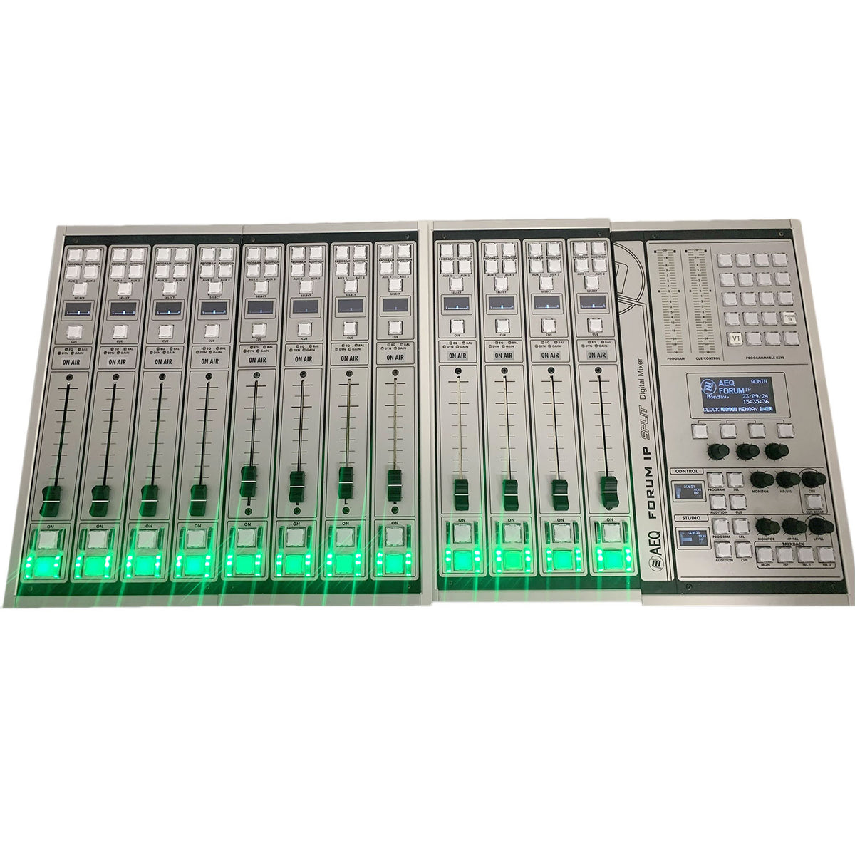 AEQ Forum IP Split Digital Mixer - 12 Fader Mainframe Loaded with 2x F ...