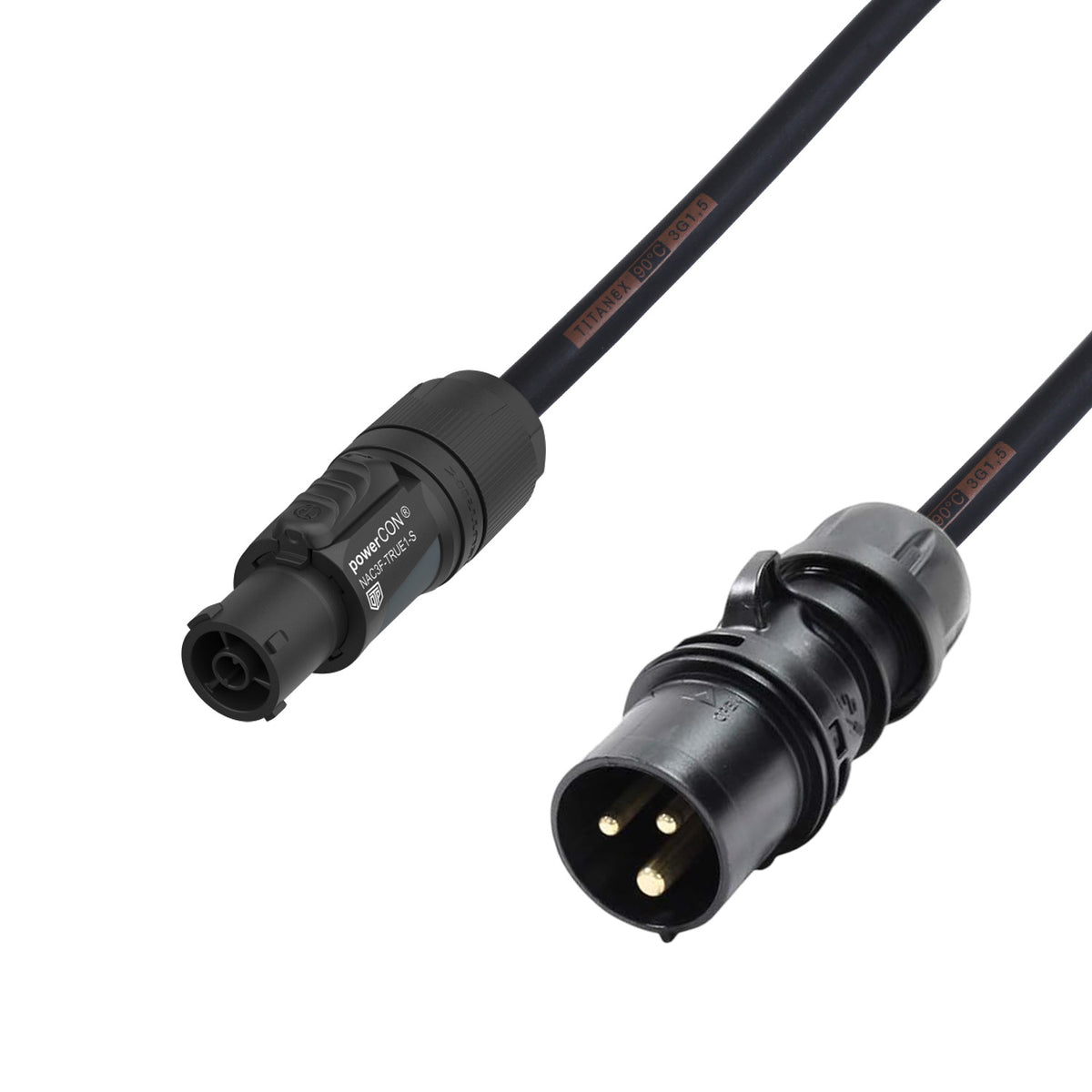 Studiocare Neutrik True1 Female Powercon (NAC3F-True1-S) to Male 16A C