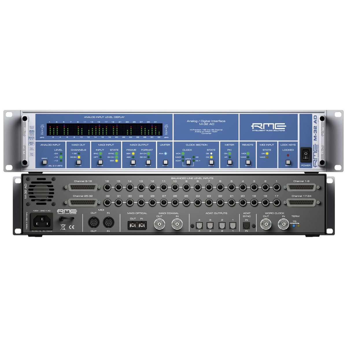 RME M-32 AD Pro II - High-End 32-Channel 192 kHz AD Converter with MAD ...