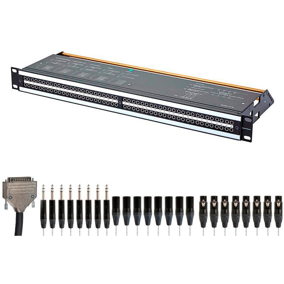 Neutrik NPPA 96 Point Bantam Patchbay with 12 x 1m Custom DB25 Looms ...