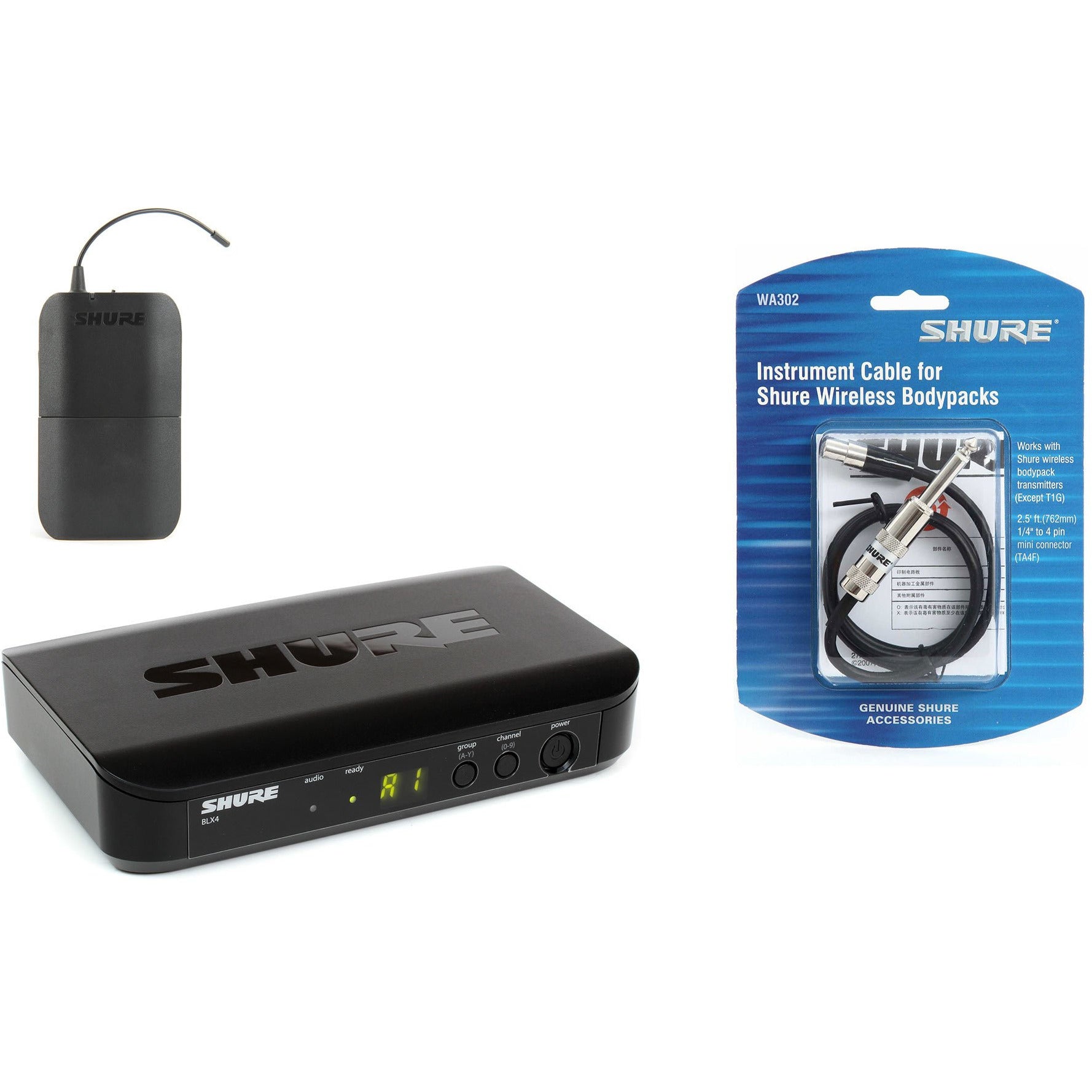 Shure BLX14UK - Bodypack System with WA302 Instrument Cable — Studiocare